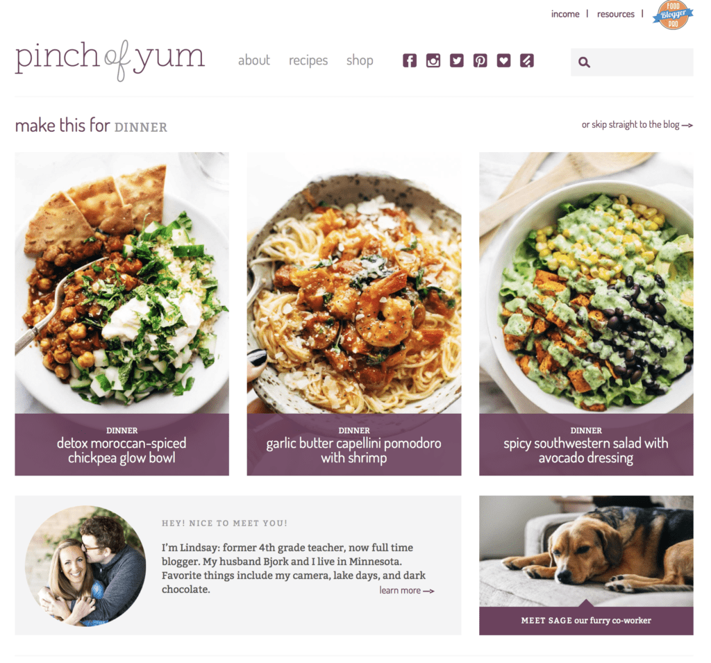 5 fantastic food blog designs we love - Callia Web