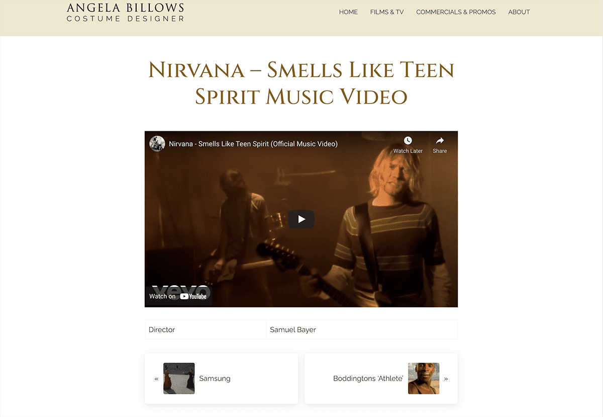 Angela Billows Costume Designer - Callia Web